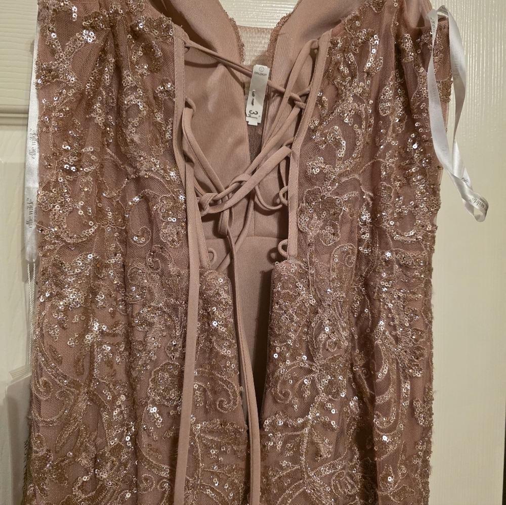 ellie wilde | Dresses | Ellie Wilde Rose Gold Embellished Prom Dress ...